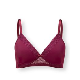 w&auml;schepur w&auml;schepur Damen T-Shirt-BH ohne B&uuml;gel mit floraler Spitze, marine + bordeaux, Gr&ouml;&szlig;e 75C