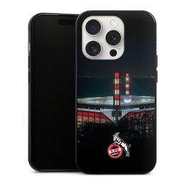 DeinDesign iPhone 15 Pro Handy Slim Case extra d&uuml;nn Silikon Handyh&uuml;lle schwarz H&uuml;lle Stadium 1. Fc K&ouml;ln Official Licensed Product Silikon Slim Case