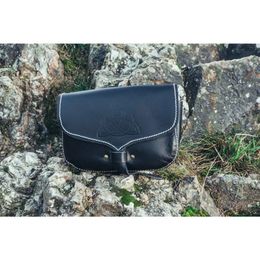 Leonardo Carbone Ritter-Kostüm Wikinger Leder-Gürteltasche schwarz "Hulda"