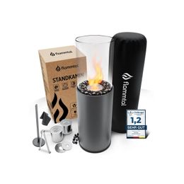 flammtal Echtfeuer-Dekokamin Bioethanol Kamin [8h Brenndauer / 80x26x26 cm]