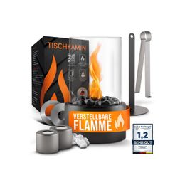 flammtal Echtfeuer-Dekokamin Tischkamin [Das Original] (Bioethanol Tischkamin mit 2 Brennkammern)
