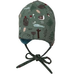 Sterntaler - Baby-Mütze WALDTIERE zum Binden in dunkelgrün, Gr.45