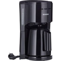 Severin Filterkaffeemaschine KA 9306, 1l Kaffeekanne, Papierfilter 1x4, Thermokanne mit Durchbrühdeckel, schwarz