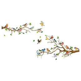 Sarfly Wandtattoo 4 Pieces Garden Birds On Branches Wall Stickers Removable (1 St)