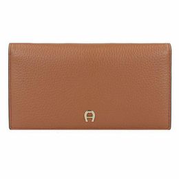 Aigner Delia Geldbörse RFID Schutz Leder 17 cm cognac brown