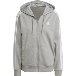 Adidas Sportswear Sweatjacke, Baumwolle, Kapuze, für Damen, grau, XL