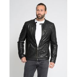 Lederjacke Mustang "31022124", Herren, Gr. L, schwarz, Obermaterial: 100% Leder; Futter: 100% Baumwolle; &Auml;rmelfutter: 100% Polyester; Taschenfutter: 100% Polyester, Jacken