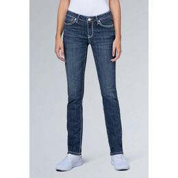 SOCCX Regular-fit-Jeans mit Kontrast-Steppungen, blau