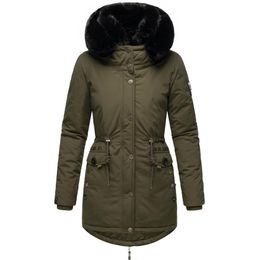 Navahoo Mantel 'Sweety Deluxe' Damen Gr&ouml;&szlig;e XXL khaki / schwarz Winterjacke