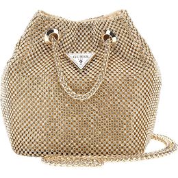 Guess Schultertasche, Magnetdruckknopf, Strass, für Damen, gold