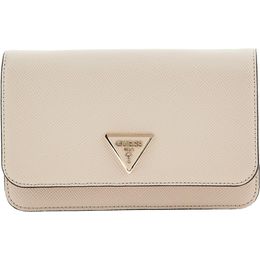 Guess Clutch, Magnetdruckknopf, Emblem, für Damen, beige