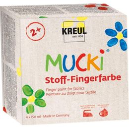 Kreul Fingerfarbe MUCKI TEXTIL 4er-Set