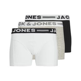 Jack & Jones JACK & JONES - Boxershorts SENSE TRUNKS 3er Pack in weiß/grau/schwarz, Gr.116