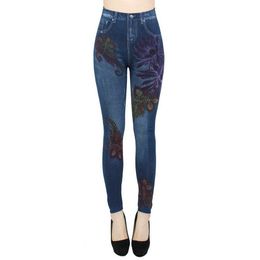 dy_mode Jeggings Damen Leggings in Jeans Optik High Waist Jeggings Jeansleggings Bequem mit elastischem Bund