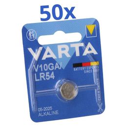 Varta 50x Varta Knopfzelle Electronics V 10 GA Alkaline 1