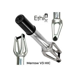 Ethic DTC Stuntscooter Ethic DTC Merrow V3 Stunt-Scooter Gabel HIC 222g Raw Silber