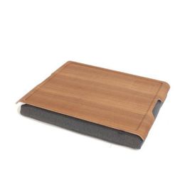 bosign Laptop Tablett Knietablett Laptray Anti-Slip Teak Wood Salt & Pepper