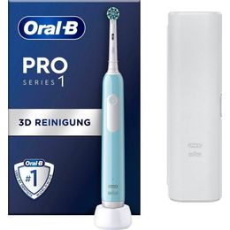 Oral-B Elektrische Zahnbürste PRO Series 1, Aufsteckbürsten: 1 St., Drucksensor, blau