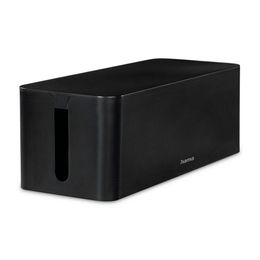 Hama Kabelbox Kabelbox für Standard 6er Steckdosenleisten, Stecker, Kabel, Ladegerät, (1-tlg), Schlichtes Design, Schreibtisch, Tisch, große Aufbewahrungsbox, schwarz