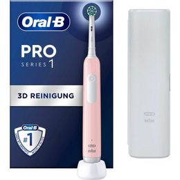 Oral-B Elektrische Zahnbürste PRO Series 1, Aufsteckbürsten: 1 St., Drucksensor, rosa