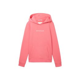 Tom Tailor Mädchen Hoodie mit Bio-Baumwolle, rosa, Logo Print, Gr. 164