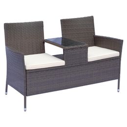 Outsunny Polyrattan Gartenbank (Farbe: braun)