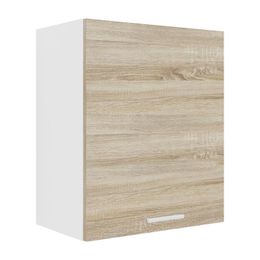 Vcm Küchenschrank Breite 50 cm Holztür Hängeschrank Küche Küchenmöbel Esilo (Farbe: Weiß / Sonoma-Eiche)