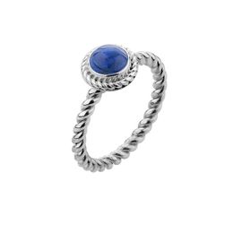NENALINA Ring Lapis Lazuli Edelstein September Boho 925 Silber (Farbe: Blau, Größe: 58 mm)