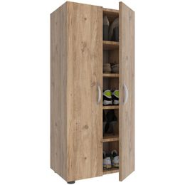 Vcm XL Holz Großer Schuhschrank Schuhkommode Schuhregal Stiefel Groß Ulas 5 Fächer (Farbe: Honig-Eiche)