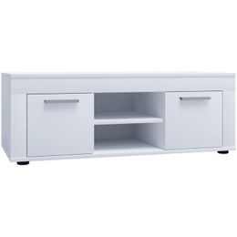 Vcm Holz TV Lowboard Möbel Fernsehschrank Tisch Konsole Fernsehtisch Breite 102 cm Usilo L (Farbe: Weiß)