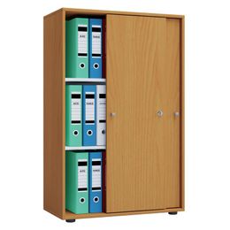 Vcm Holz Büroschrank Aktenregal Lona 3 Fächer Schiebetüren (Farbe: Buche)