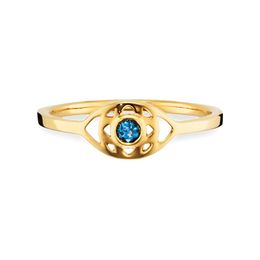 CAI Ring 925/- Sterling Silber Blautopas blau vergoldet 0,820ct (Größe: 050 (15,9))