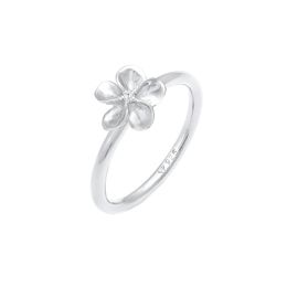 NENALINA Ring Frangipani Blüte Blume Zirkonia 925 Silber (Farbe: Silber, Größe: 58 mm)