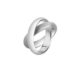 NENALINA Ring Wickelring Basic Gebürstet 925 Silber (Farbe: Silber, Größe: 58 mm)