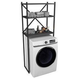 Vcm Metall Überbauschrank Waschmaschine Überbau Schrank Waschmaschinenschrank Insasi (Farbe: Schwarz)