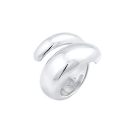 NENALINA Ring Wickelring Glänzend Modern Statement 925 Silber (Farbe: Silber, Größe: 56 mm)