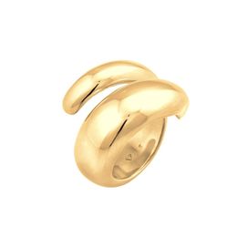 NENALINA Ring Wickelring Glänzend Modern Statement 925 Silber (Farbe: Gold, Größe: 58 mm)