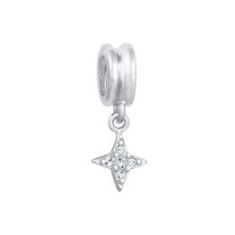 NENALINA Charm Bead Stern Star Kristall 925 Silber (Farbe: Silber)