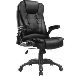 HOMCOM Bürosessel / Chefsessel mit Massage- und Wärmefunktion (Farbe: schwarz)