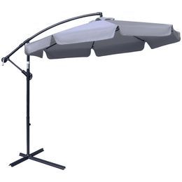 Outsunny Sonnenschirm mit Kreuzfuß (Farbe: grau)