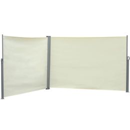 Outsunny Doppel-Seitenmarkise 6 x 1,6 m (Farbe: cremeweiß)