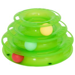 PawHut Katzen Spielturm mit 3 Bällen (Farbe: grün)