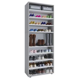 Vcm Holz Schuhschrank Regal Lona 9-fach ohne Tür (Farbe: Grau)