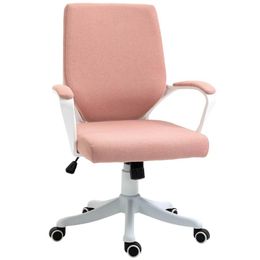 Vinsetto Bürostuhl ergonomisches liniendesign, weiche Polsterung (Farbe: rosa/weiß)