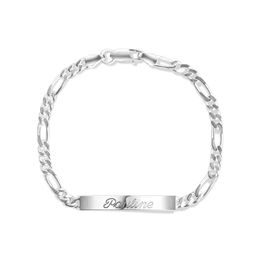 Zeeme Basic Armband 925/- Sterling Silber 21cm Glänzend (Ausführung: OHNE Gravur)