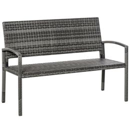 Outsunny Polyrattan Gartenbank (Farbe: grau)