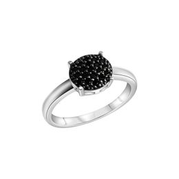 Celesta Silber Ring 925/- Sterling Silber Zirkonia schwarz Glänzend (Größe: 060 (19,1))