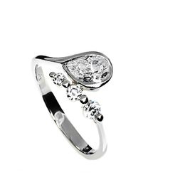 Zeeme Silber Ring 925/- Sterling Silber Zirkonia weiß Glänzend (Größe: 062 (19,7))