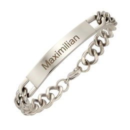 Zeeme Stainless Steel Armband Edelstahl 21,0cm Glänzend (Ausführung: MIT Gravur)