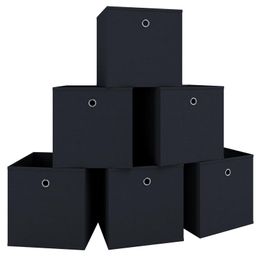 Vcm Vcm 6er-Set Faltbox Klappbox "Boxas (Farbe: Schwarz)